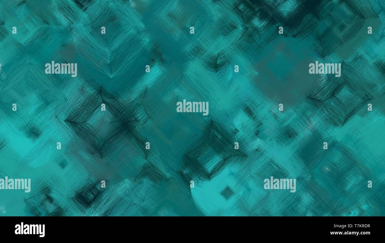 art background with teal, very dark blue and light sea green colors ...