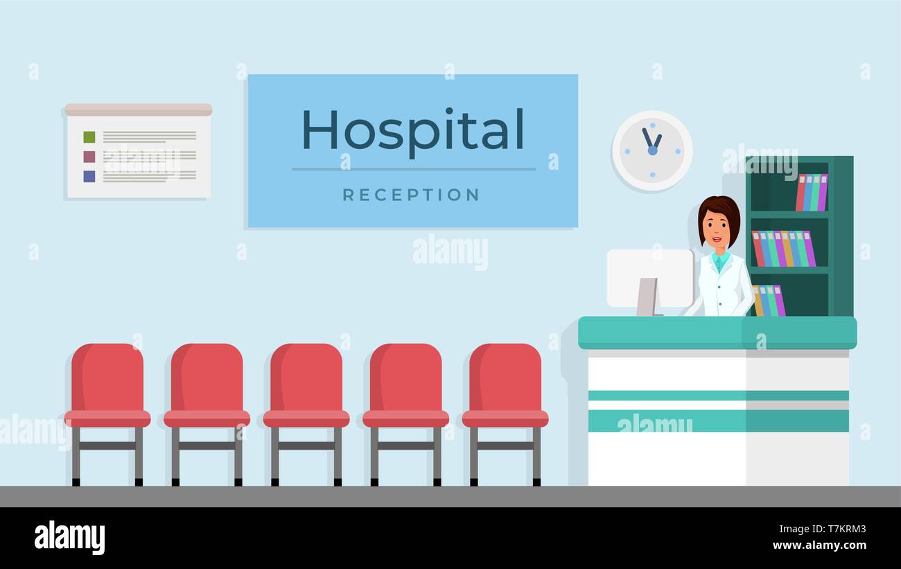 Reception desk emergency room hospital Stock Vector Images - Alamy