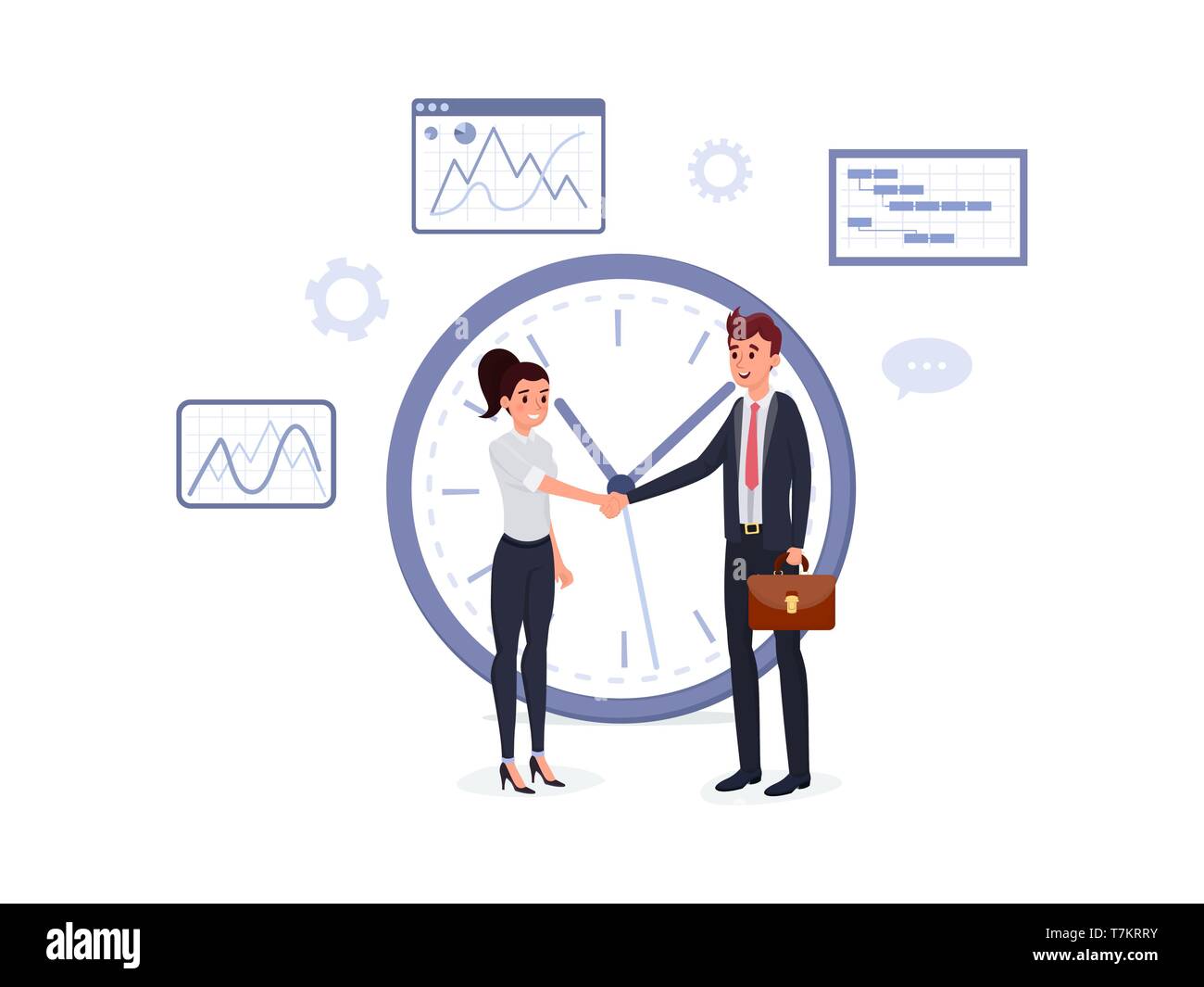 Business cartoon negotiation agreement in hi-res stock photography and ...