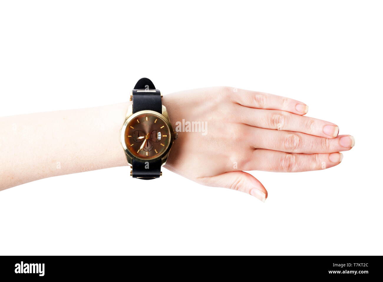 Female hand with the wrist watch Stock Photo - Alamy