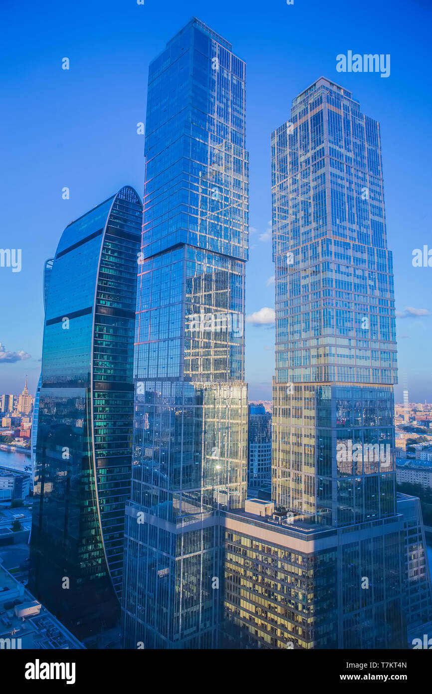 High rise buildings of Moscow business center Moscow - city Stock Photo ...