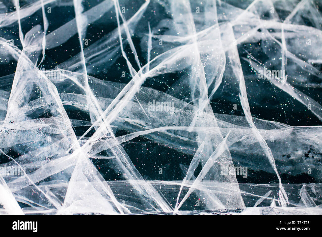 ice patterns of the lake Stock Photo - Alamy