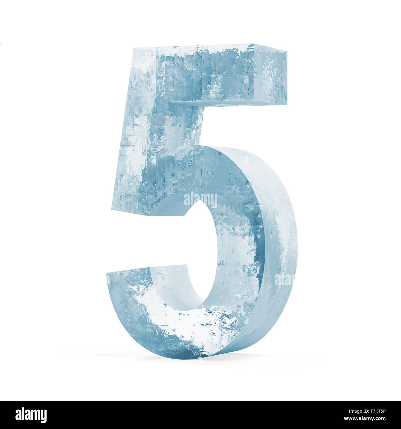 Icy Numbers isolated on white background (Number 5 Stock Photo - Alamy