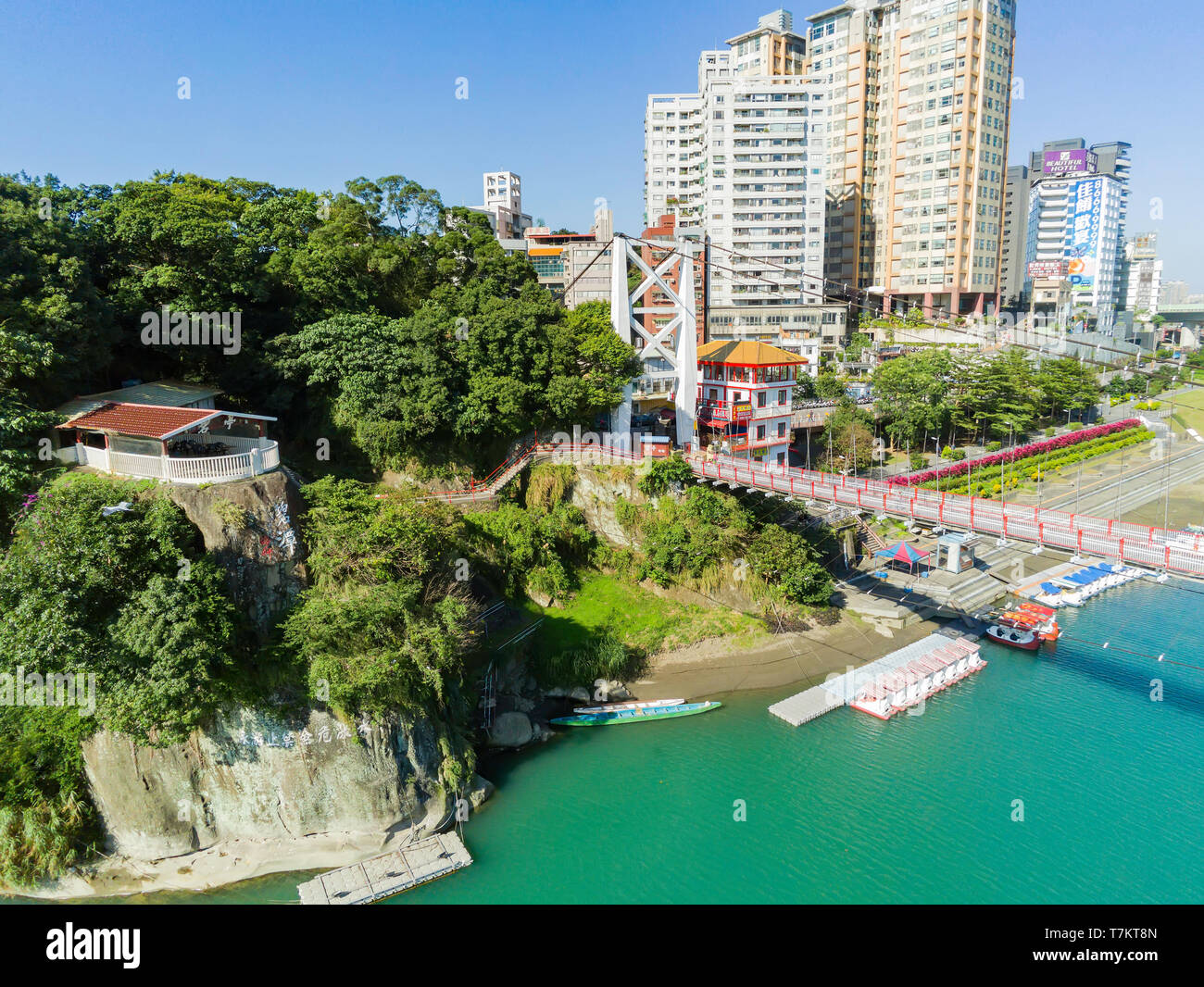 Taipei, DEC 18: Aerial view of the famous Bitan Scenic area in Xindian ...
