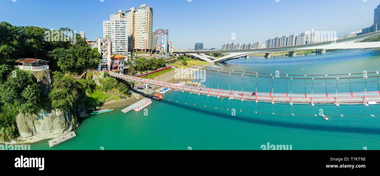 Taipei, DEC 18: Aerial view of the famous Bitan Scenic area in Xindian ...