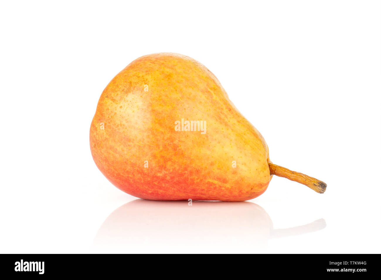 One whole fresh red pear isolated on white background Stock Photo - Alamy