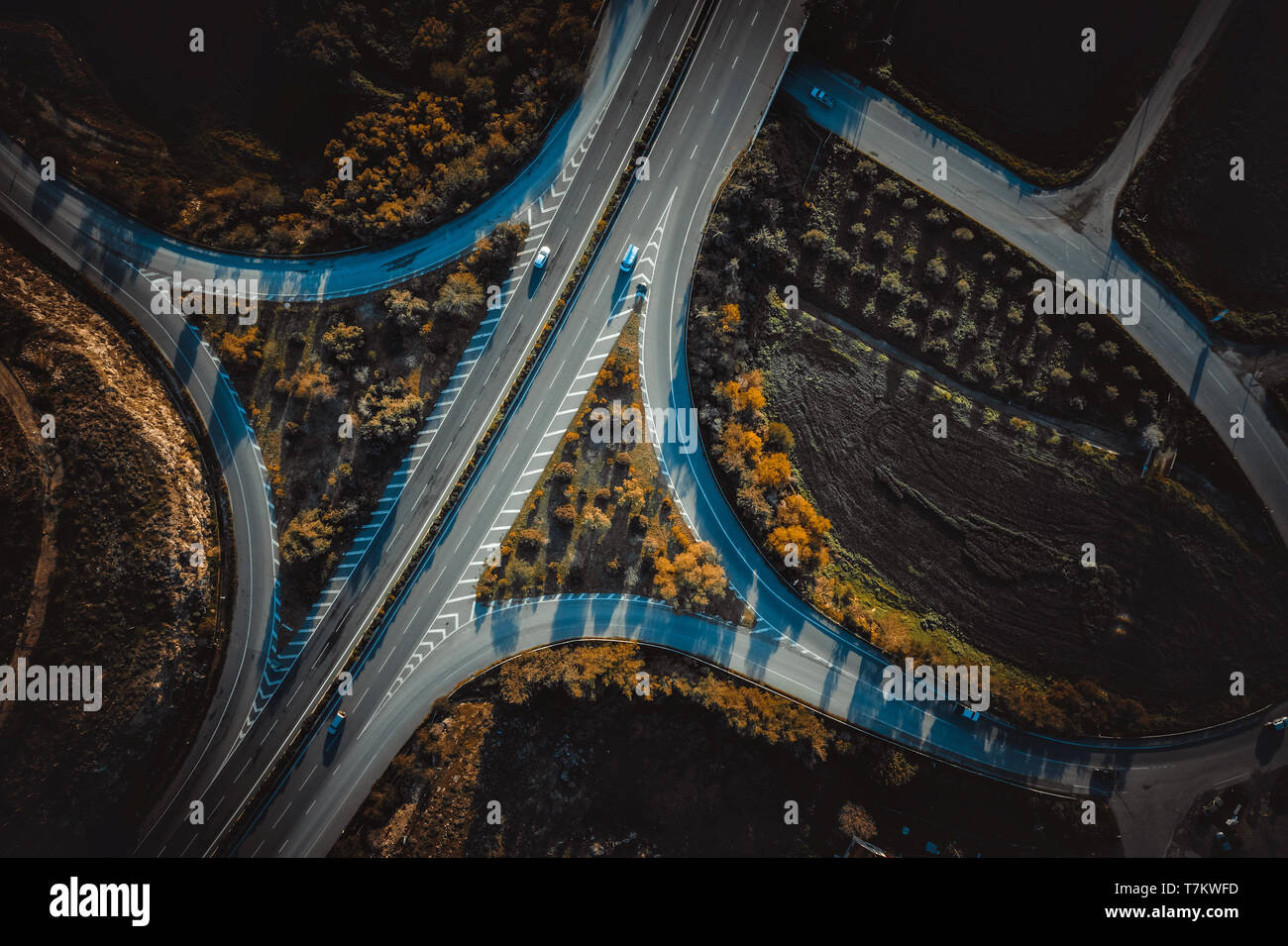 Overhead, road junction hi-res stock photography and images - Alamy