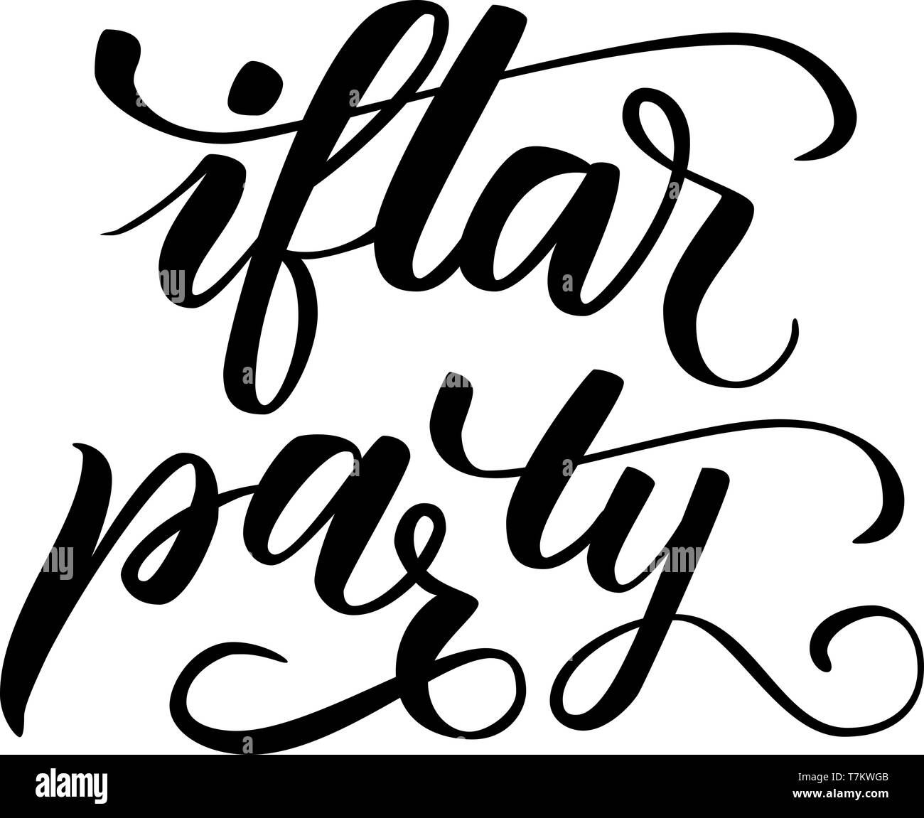 Iftar party brush calligraphy Stock Vector Image & Art - Alamy