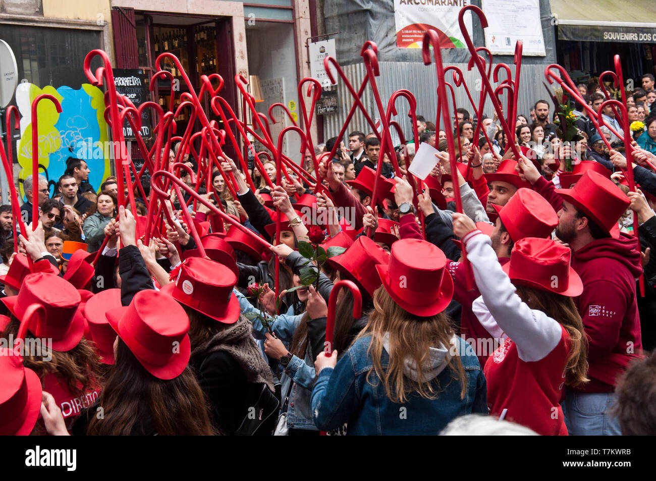 Senior students celebrating their graduation in a public event known as ...