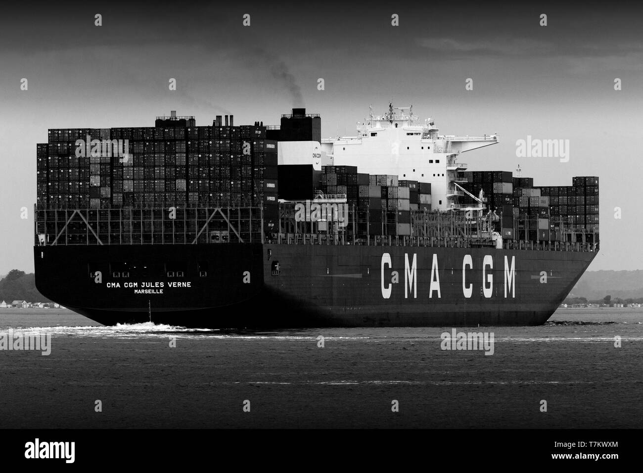CMA CGM, container,ship, Jules Vern, entering,Southampton,water,The ...