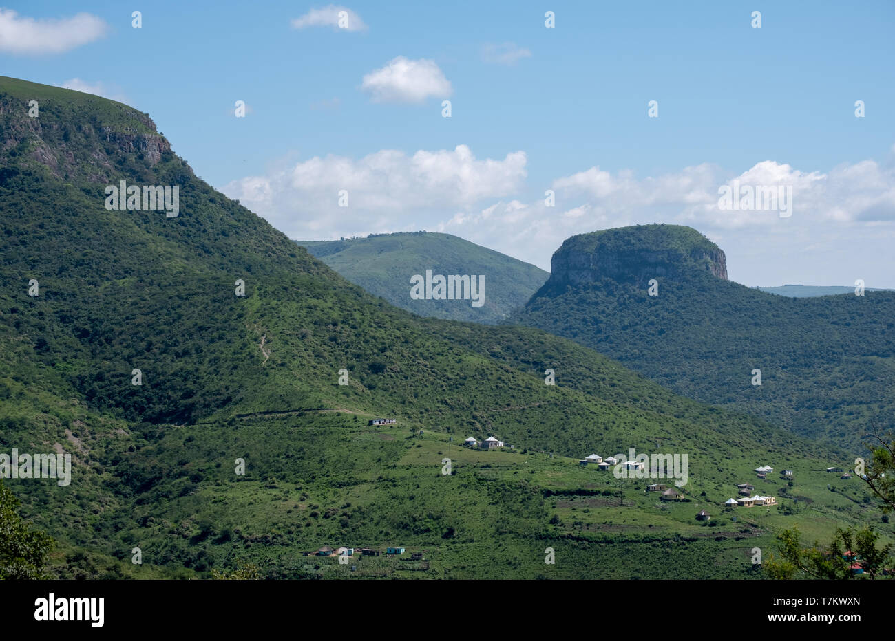 Rural landscape in the Lower Drakensberg area, KwaZulu Natal, South ...