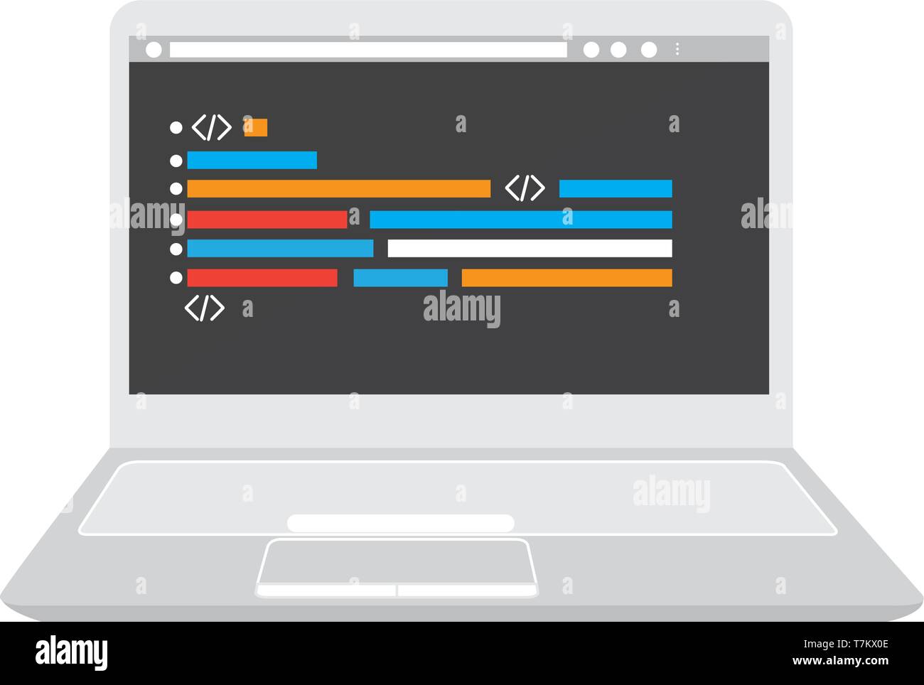 Programming code on a laptop icon Stock Vector Image & Art - Alamy