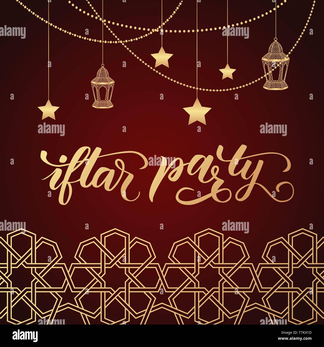 Iftar party brush calligraphy Stock Vector Image & Art - Alamy