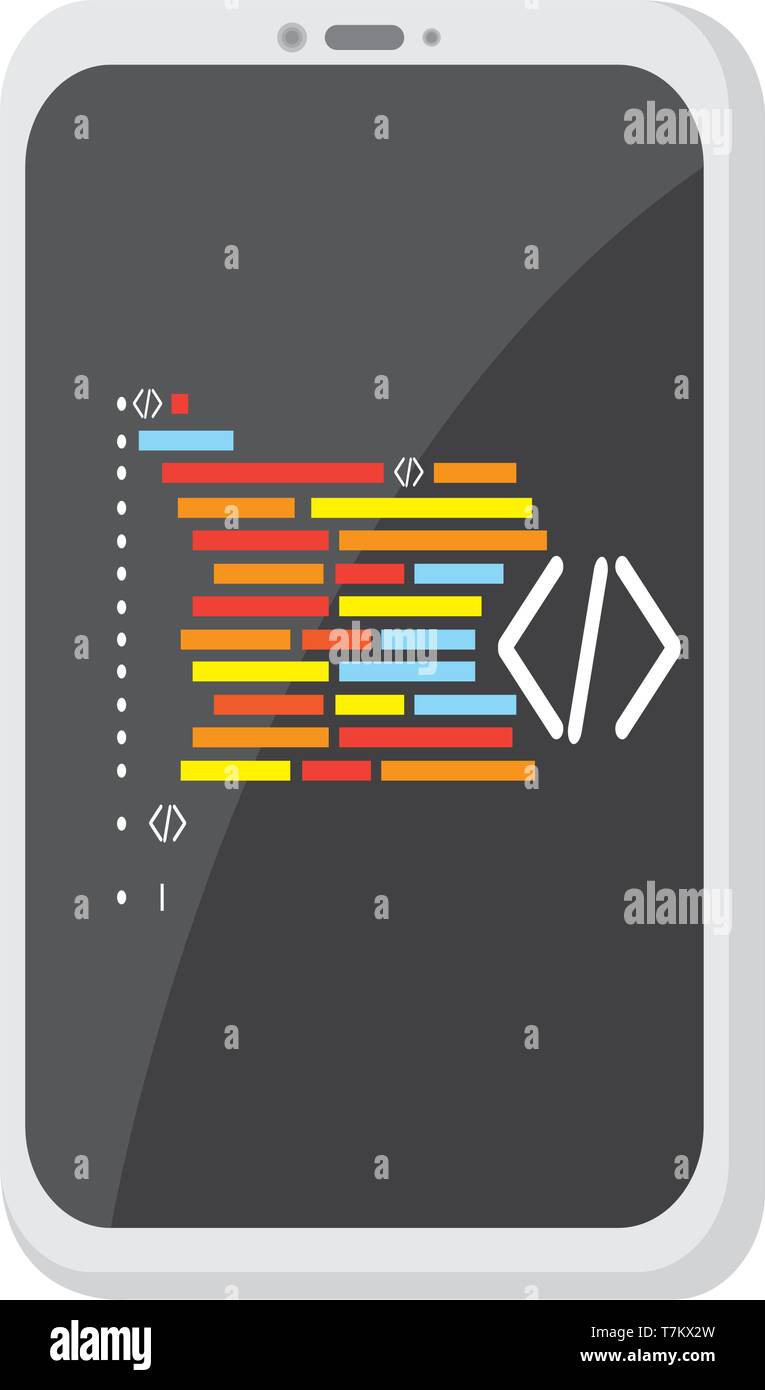 Programming code on a smartphone icon Stock Vector Image & Art - Alamy