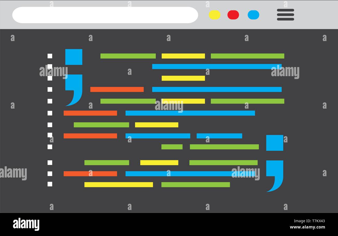 Programming Code On A Browser Window Stock Vector Image And Art Alamy