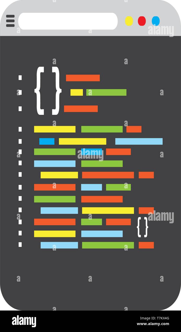 Programming Code On A Browser Window Stock Vector Image And Art Alamy