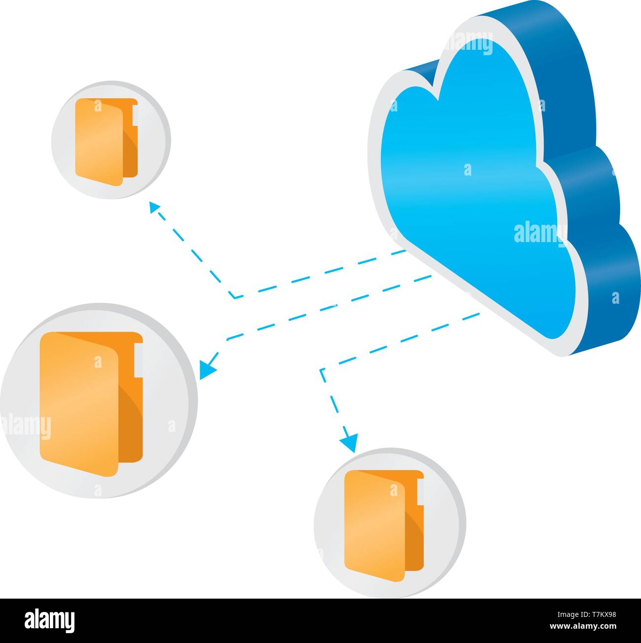 3d cloud computing icon with folder symbols Stock Vector Image & Art - Alamy