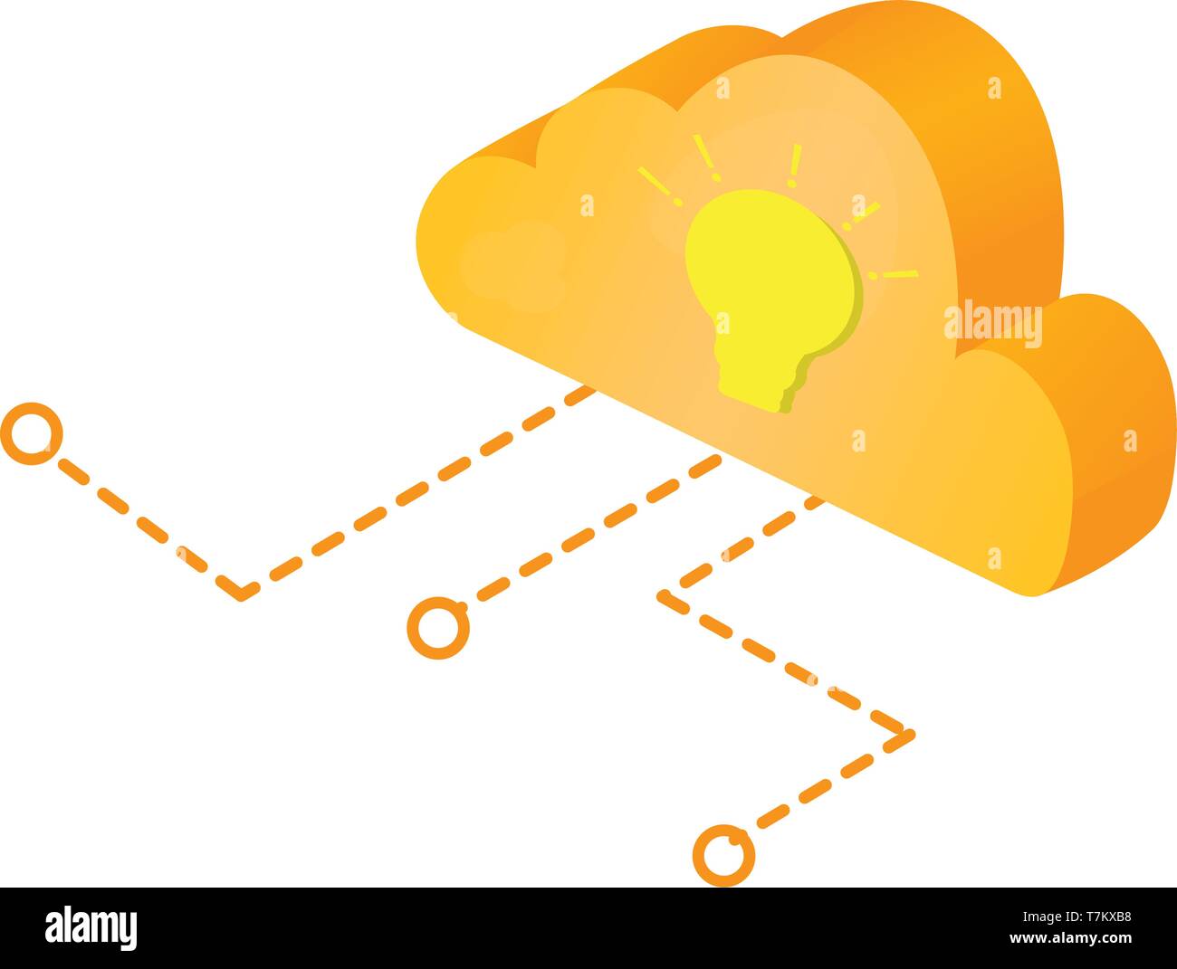 3d cloud computing icon with a lightbulb symbol Stock Vector Image ...