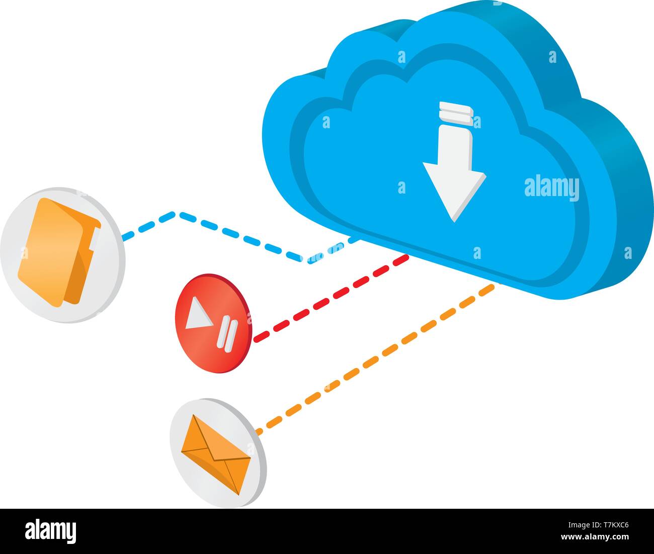 3d cloud computing icon with different buttons Stock Vector Image & Art ...