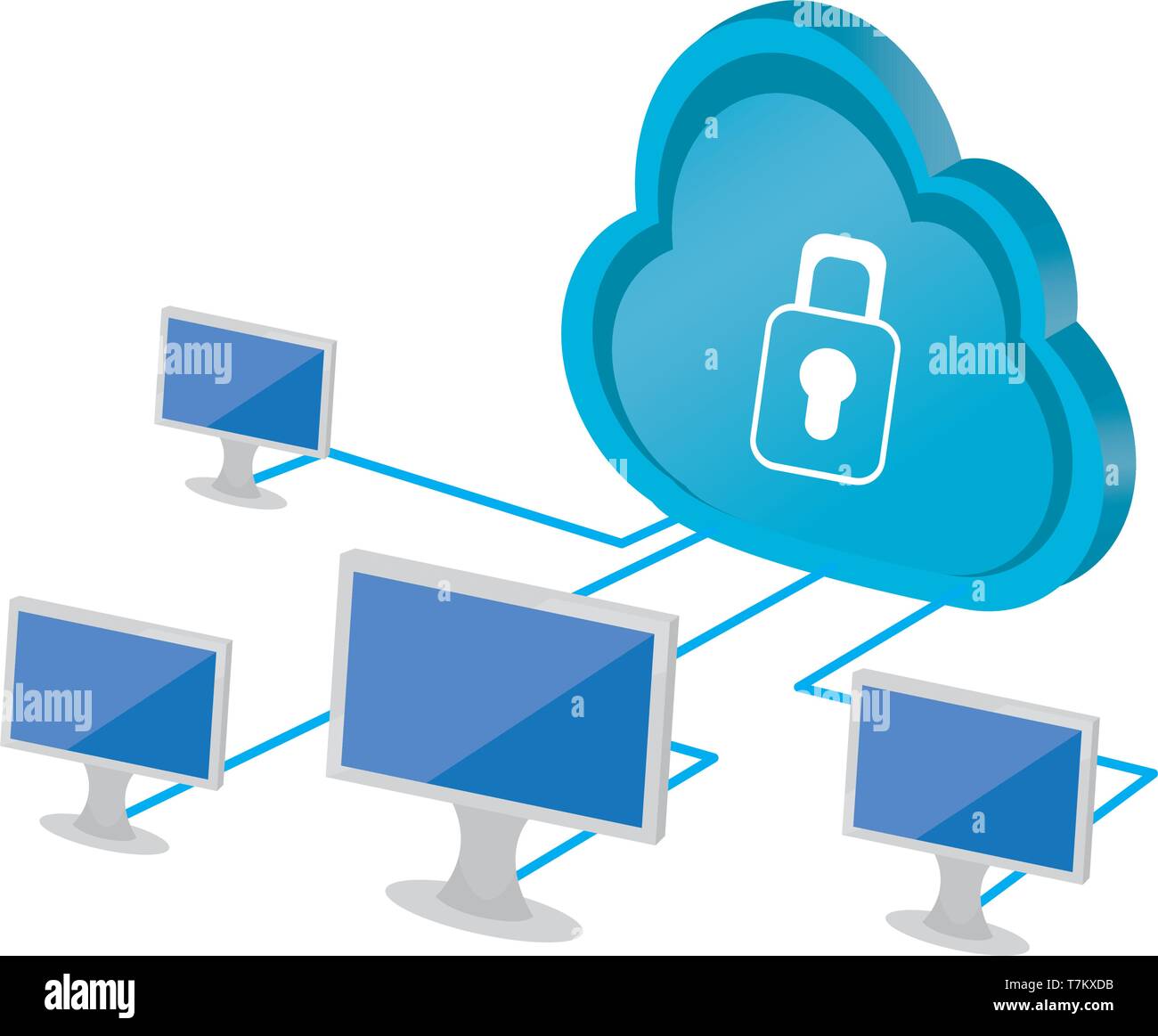3d cloud computing icon with monitor screens Stock Vector Image & Art ...
