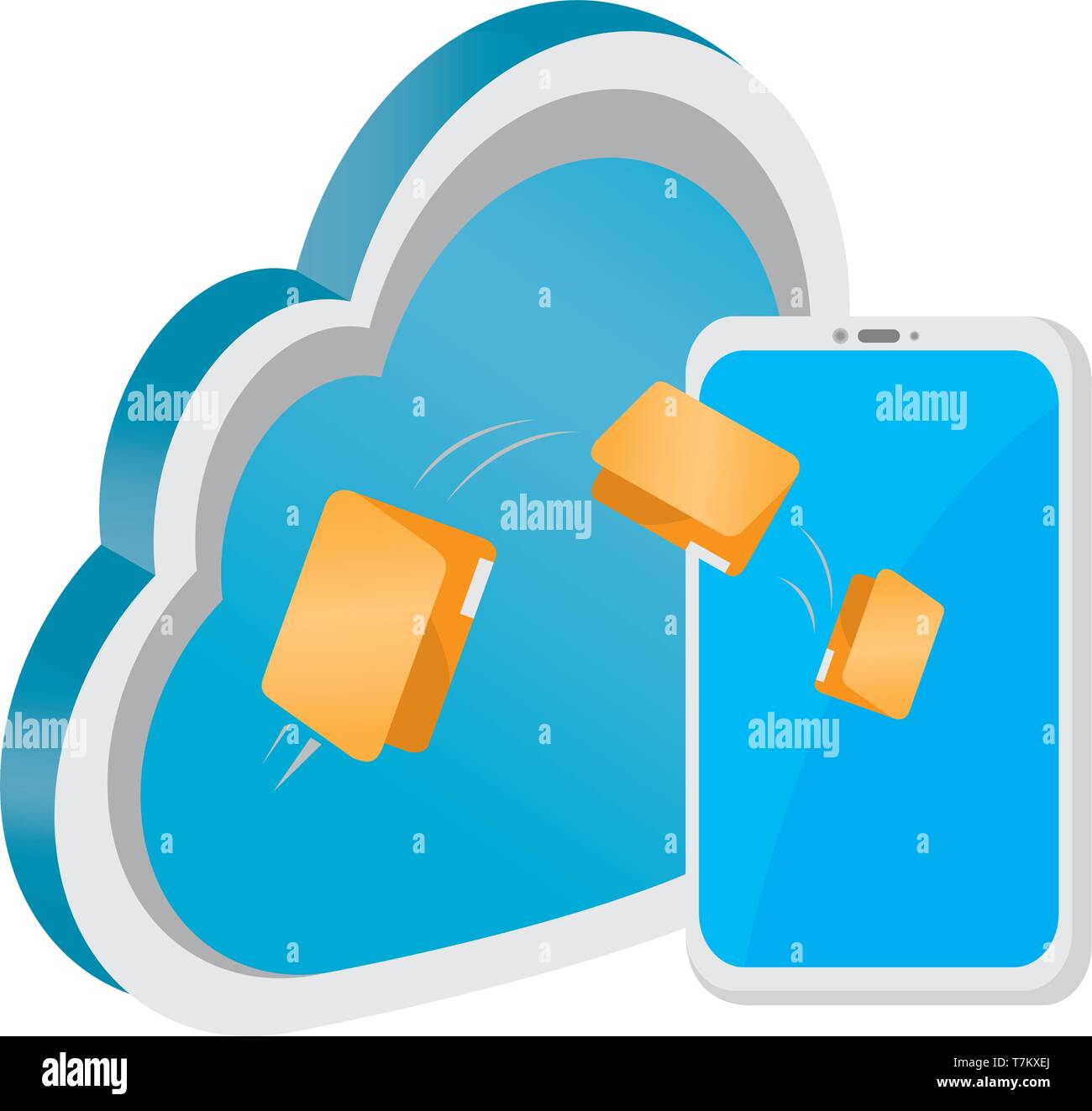 3d cloud computing icon with folder symbols Stock Vector Image & Art ...