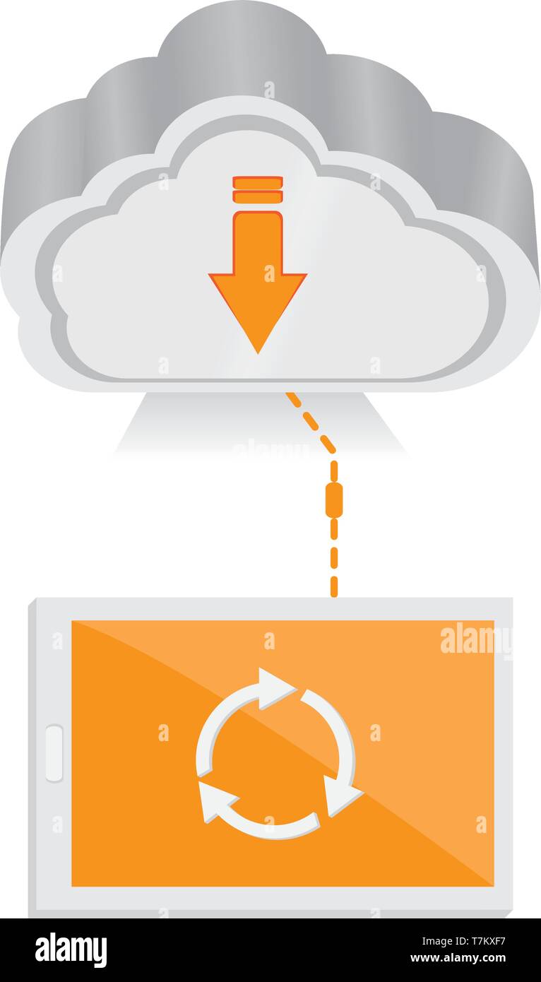 3d cloud computing icon with a monitor screen Stock Vector Image & Art ...