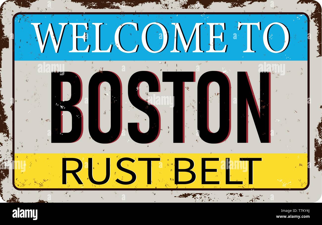 Welcome to Boston USA, United States of America colors, vintage, grunge ...