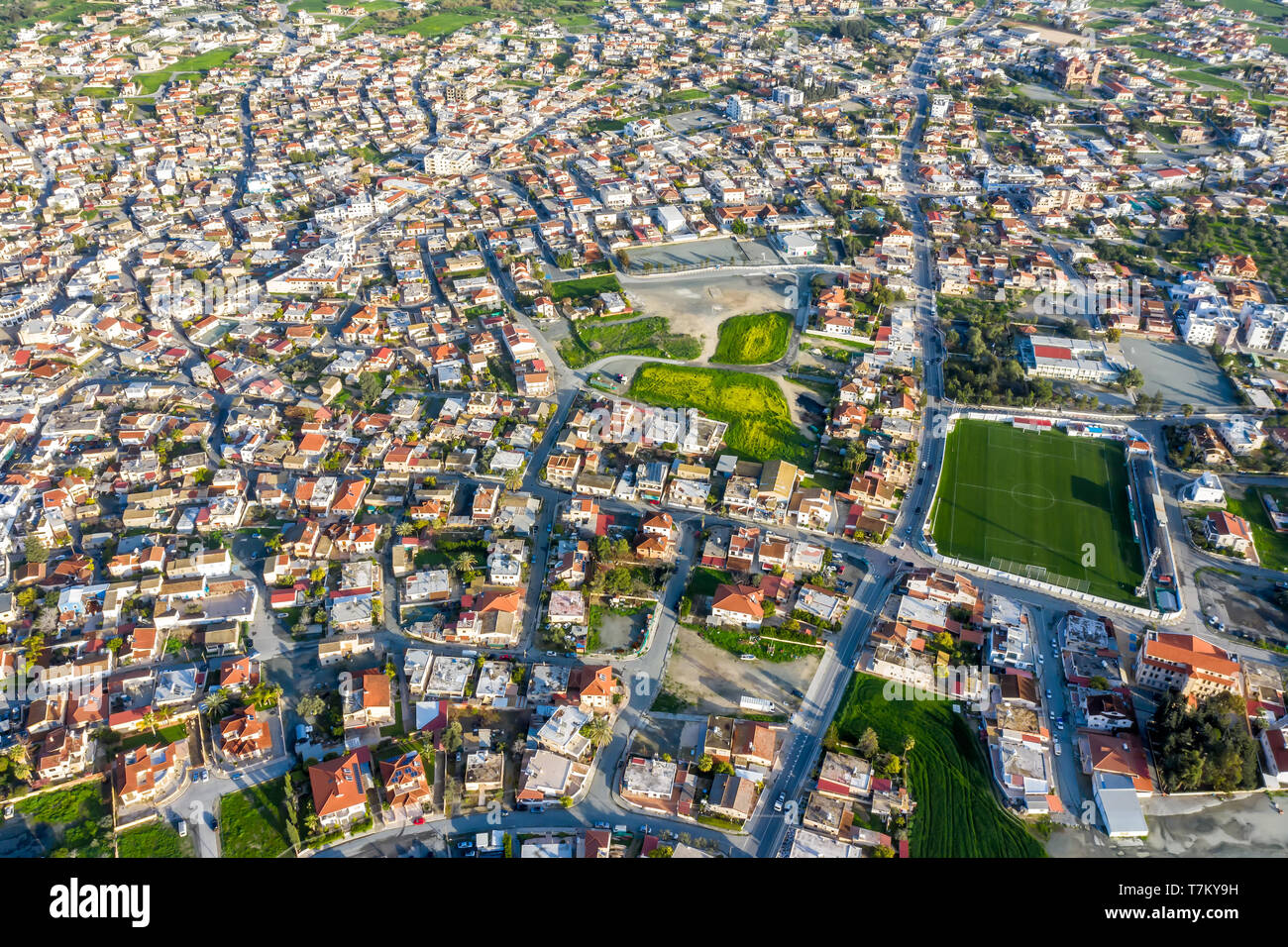 Aerial view of Aradippou village. Larnaca District, Cyprus Stock Photo ...