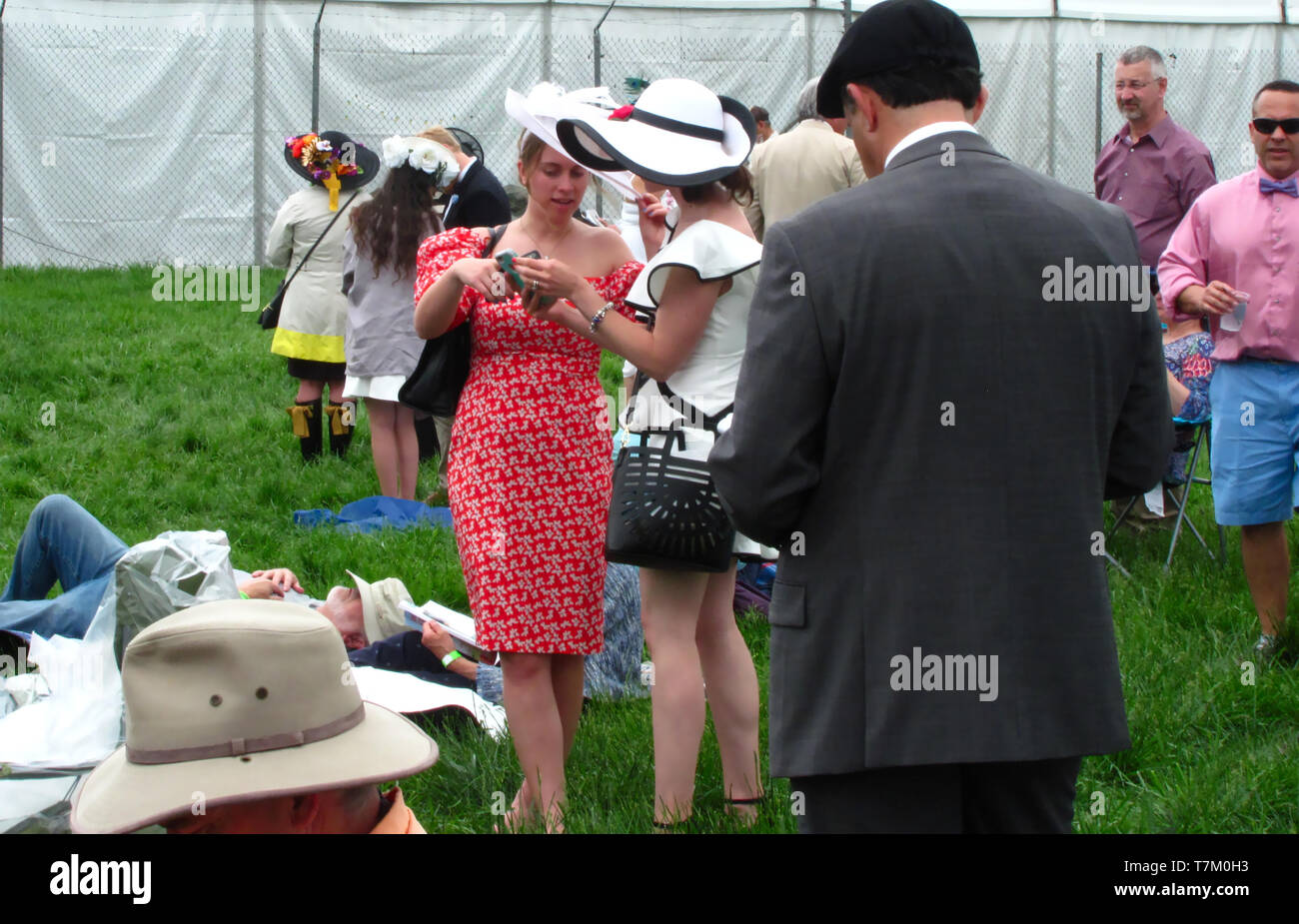 Kentucky Derby Infield track at 145th Churchill Down with people Stock ...