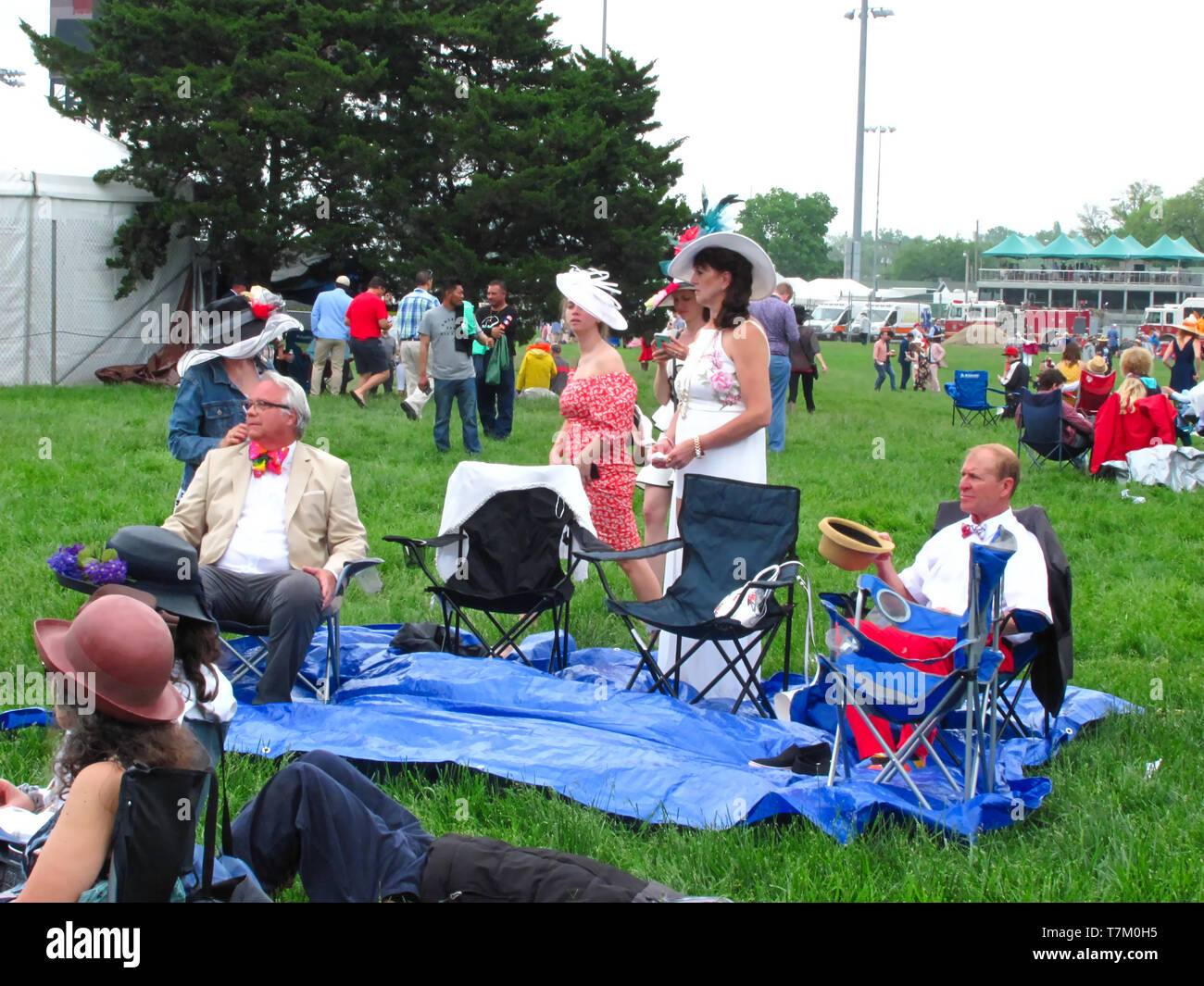 Kentucky Derby Infield track at 145th Churchill Down with people Stock ...