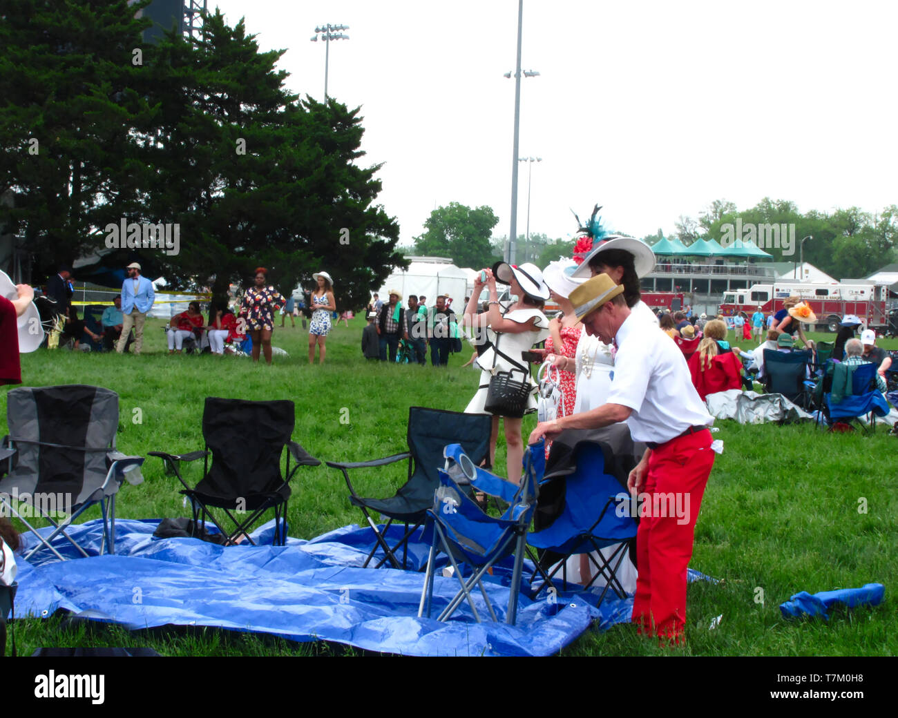 Kentucky Derby Infield track at 145th Churchill Down with people Stock ...