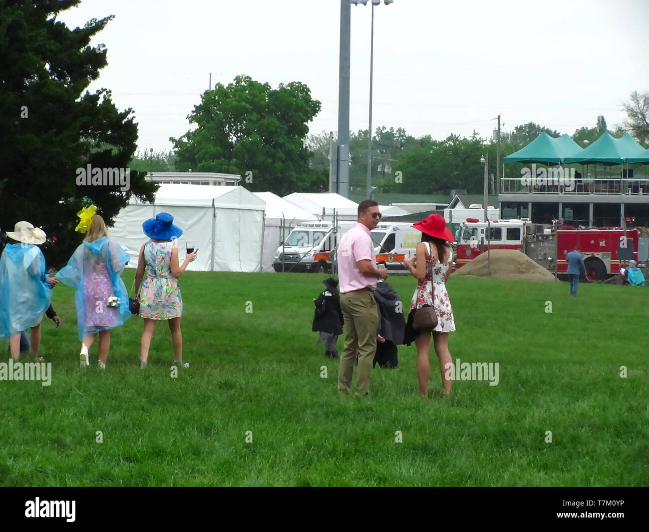 Kentucky Derby Infield track at 145th Churchill Down with people Stock ...