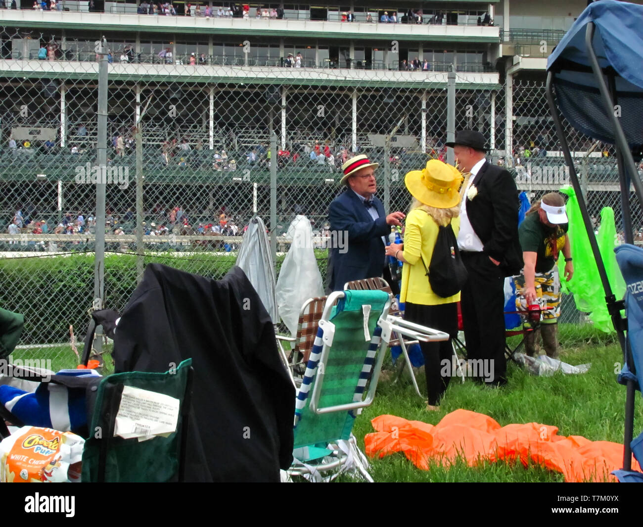 Kentucky Derby Infield track at 145th Churchill Down with people Stock ...