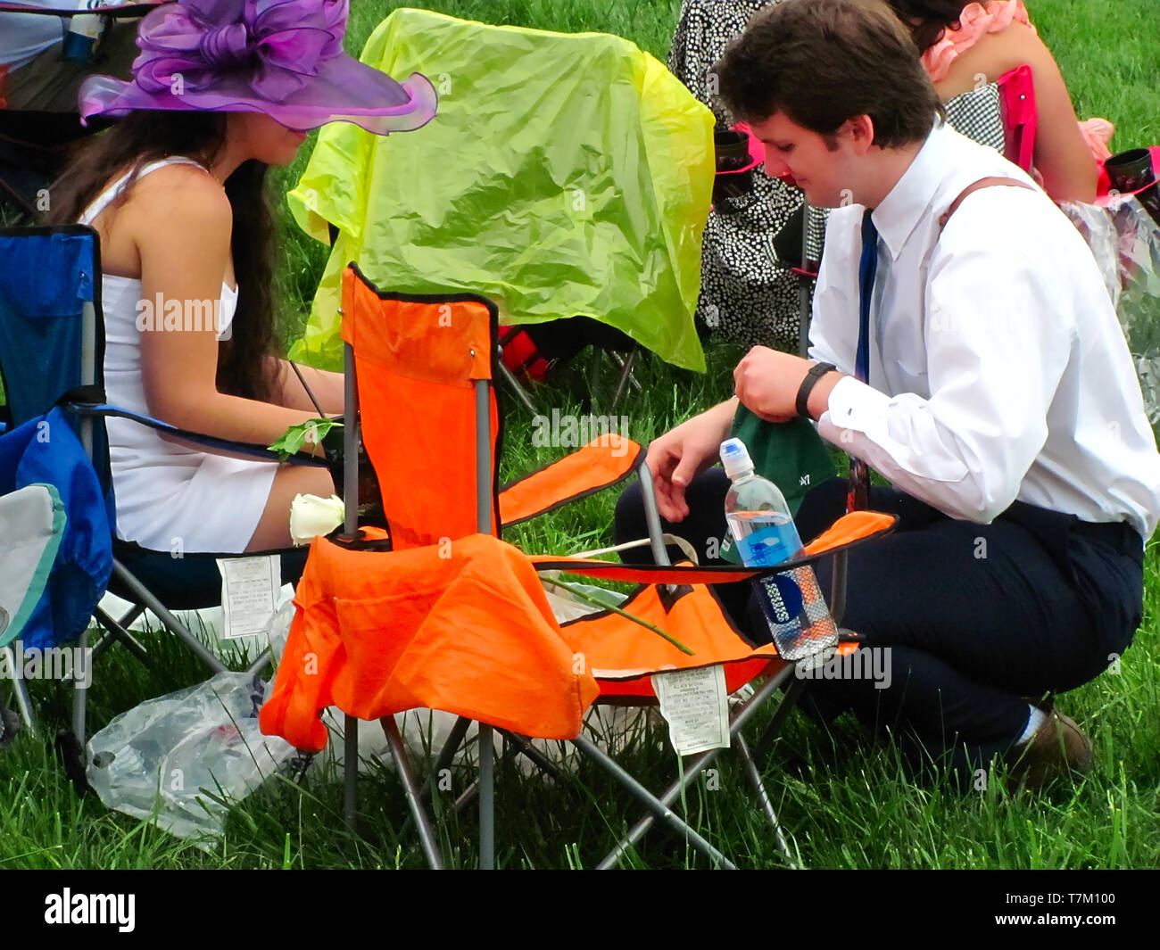 Kentucky Derby Infield track at 145th Churchill Down with people Stock ...