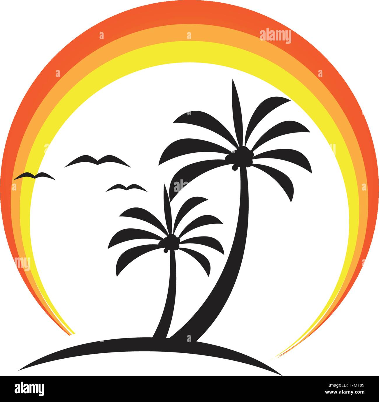 Palm tree summer logo template vector illustration Stock Vector Image ...