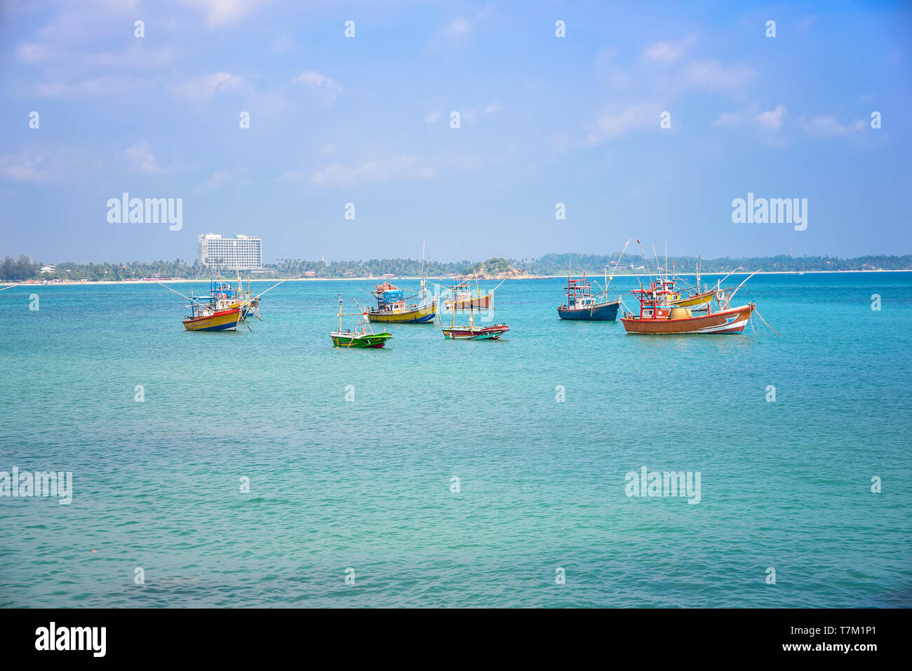 Colorful fishing boats Stock Photo - Alamy