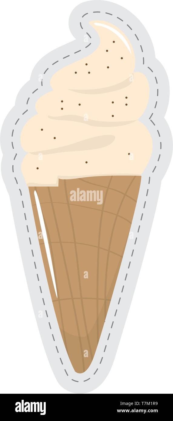 Ice cream cone dotted sticker Stock Vector Image & Art - Alamy
