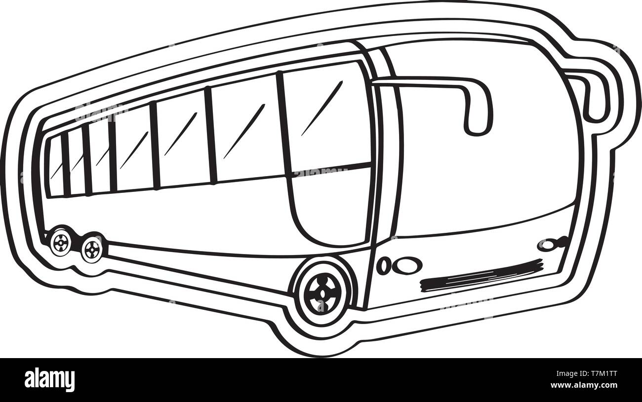 Bus icon dotted sticker Stock Vector Image & Art - Alamy