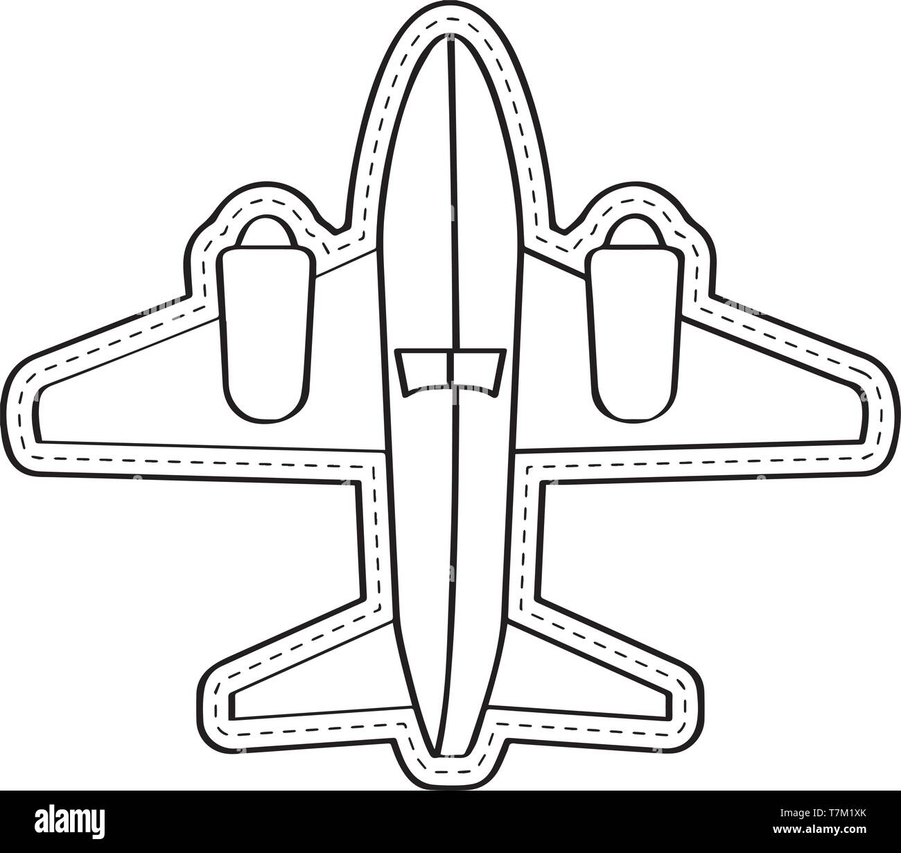 Airplane icon dotted sticker Stock Vector Image & Art - Alamy