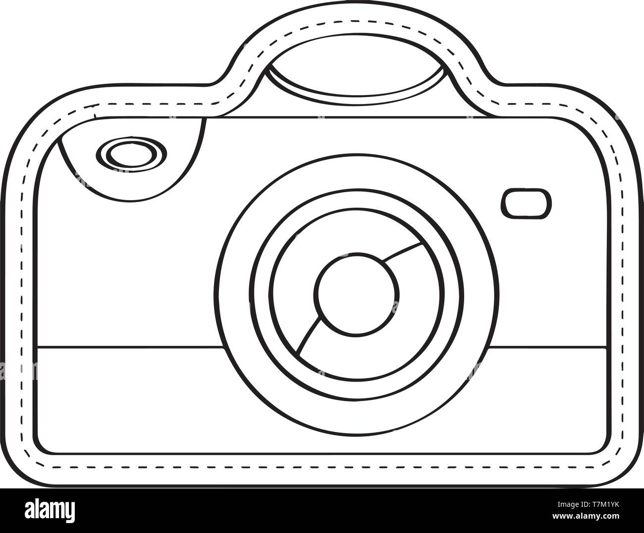 Camera icon dotted sticker Stock Vector Image & Art - Alamy