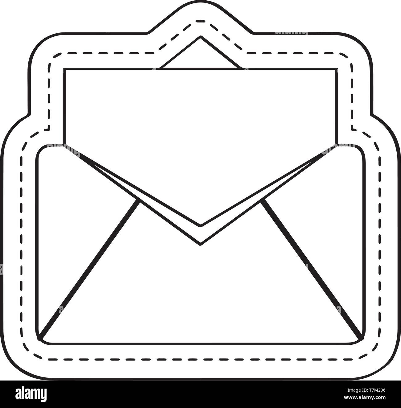 Open letter icon dotted sticker Stock Vector Image & Art - Alamy