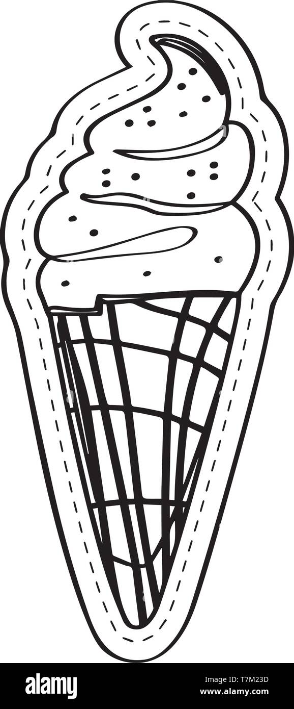 Ice cream cone dotted sticker Stock Vector Image & Art - Alamy