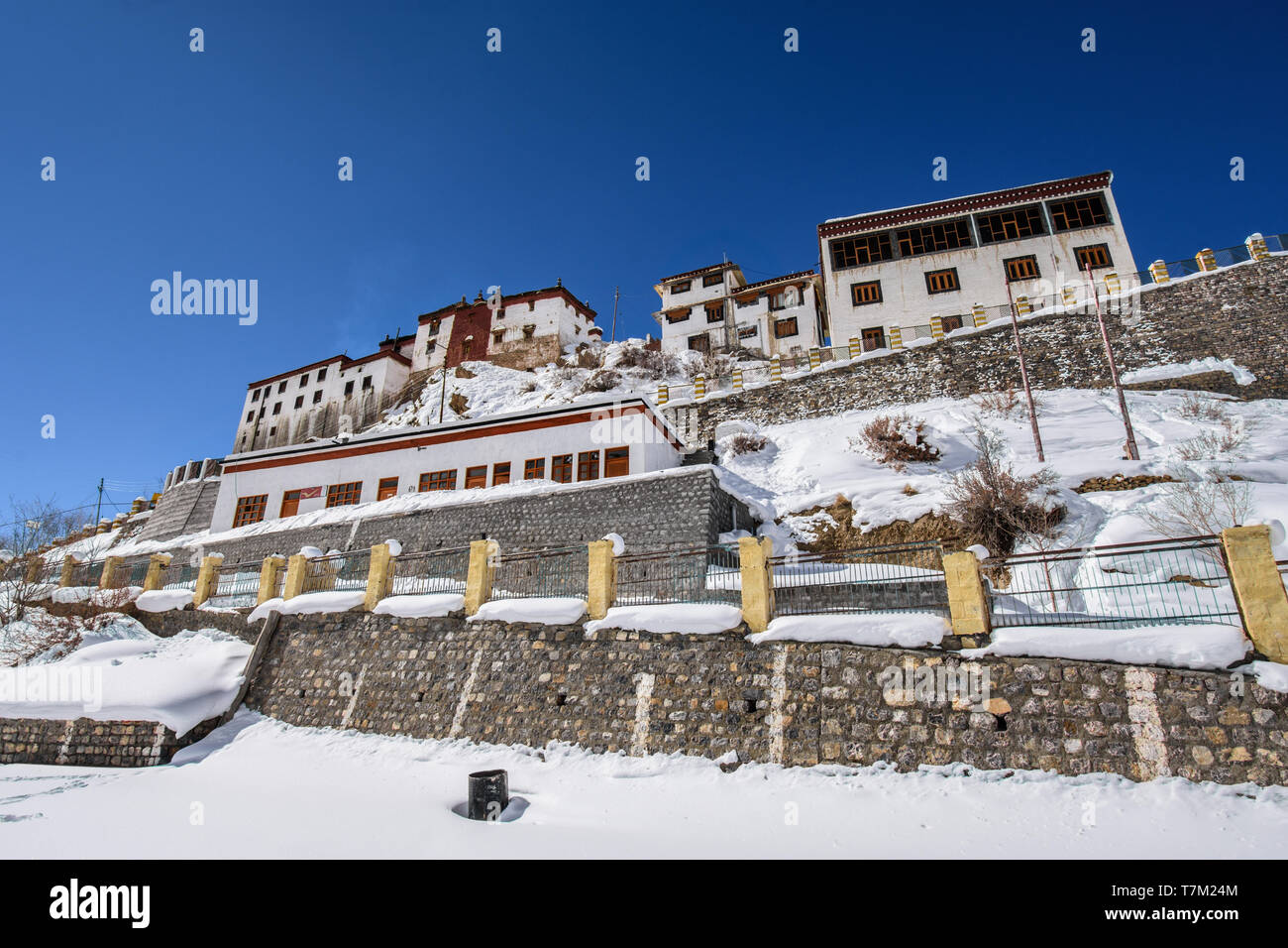 1000 years old Key Gompa is the tibetan buddhist monastery located on ...