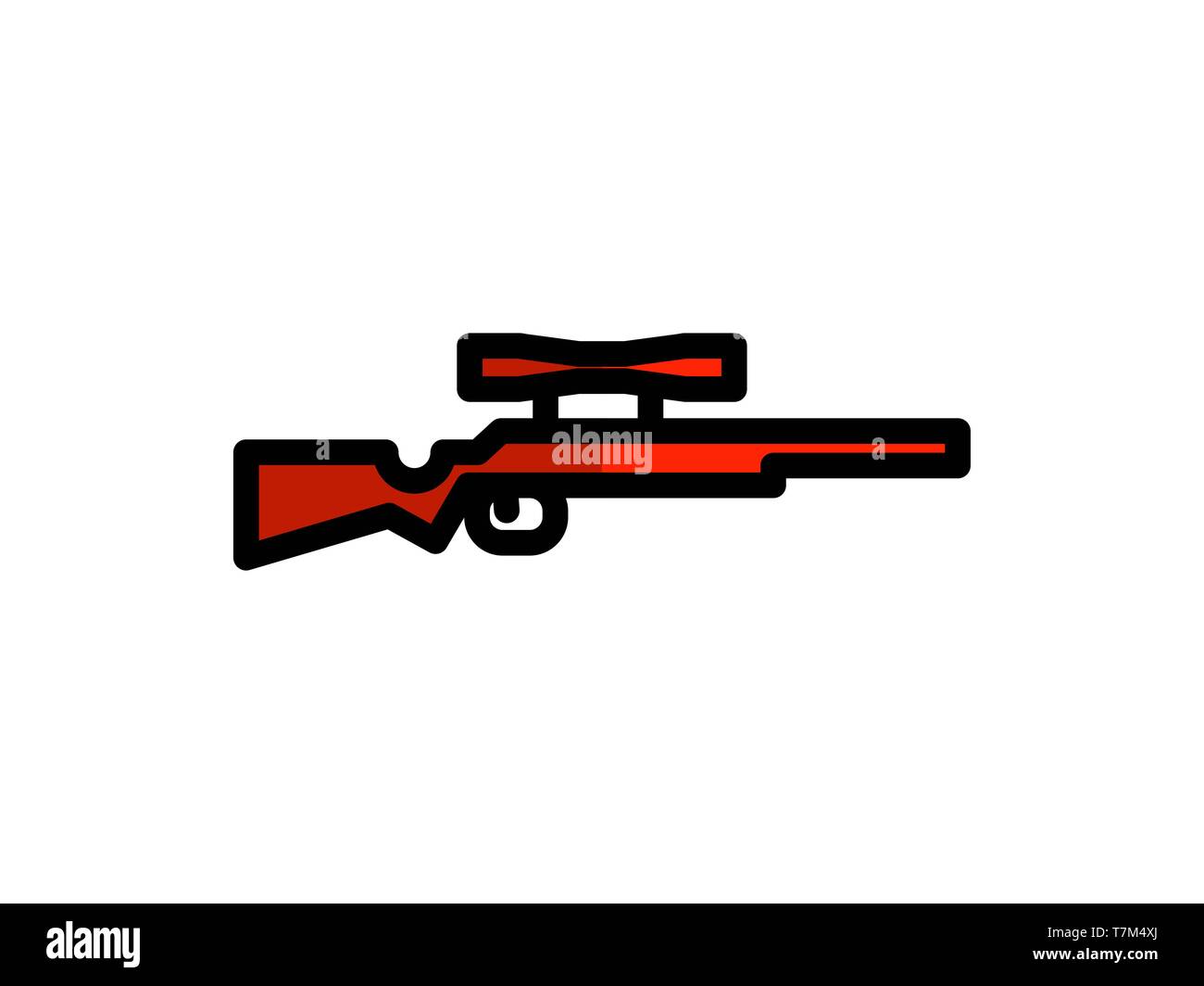 rifle filled line icon. Element of rifle icon for mobile concept and ...