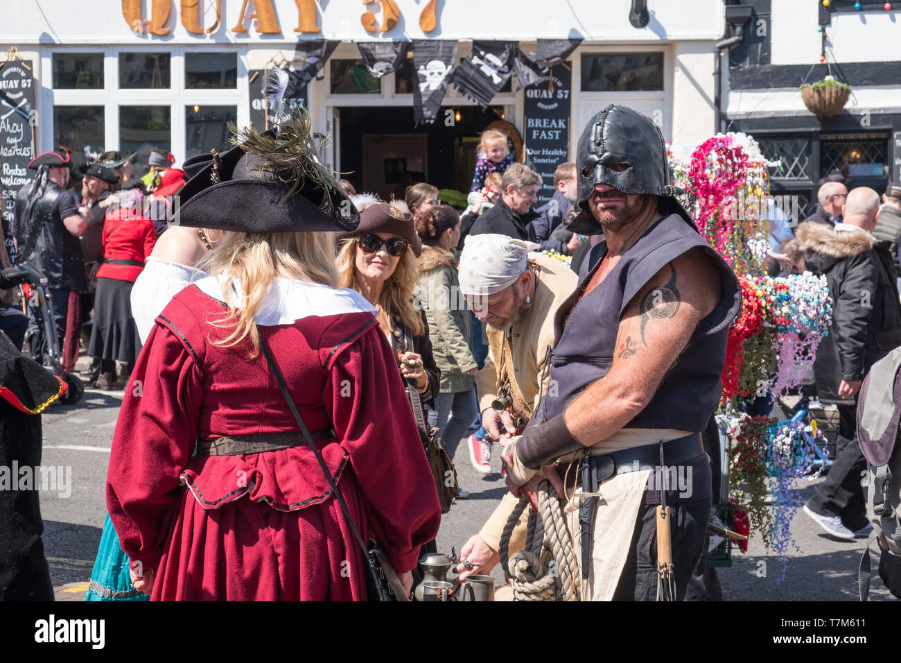 Locals and visitors dress up as pirates for the Brixham Pirate Festival ...