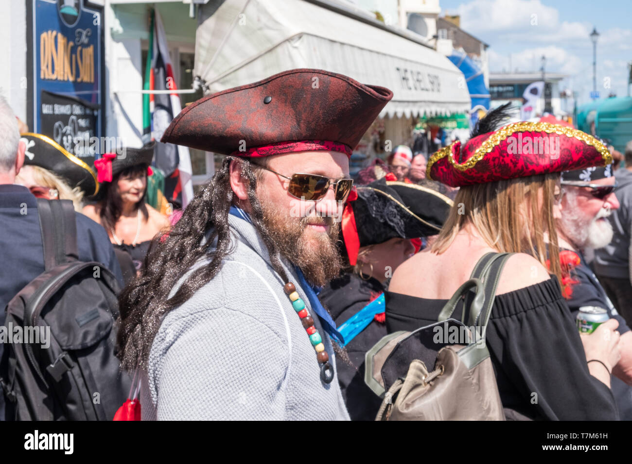 Locals and visitors dress up as pirates for the Brixham Pirate Festival ...
