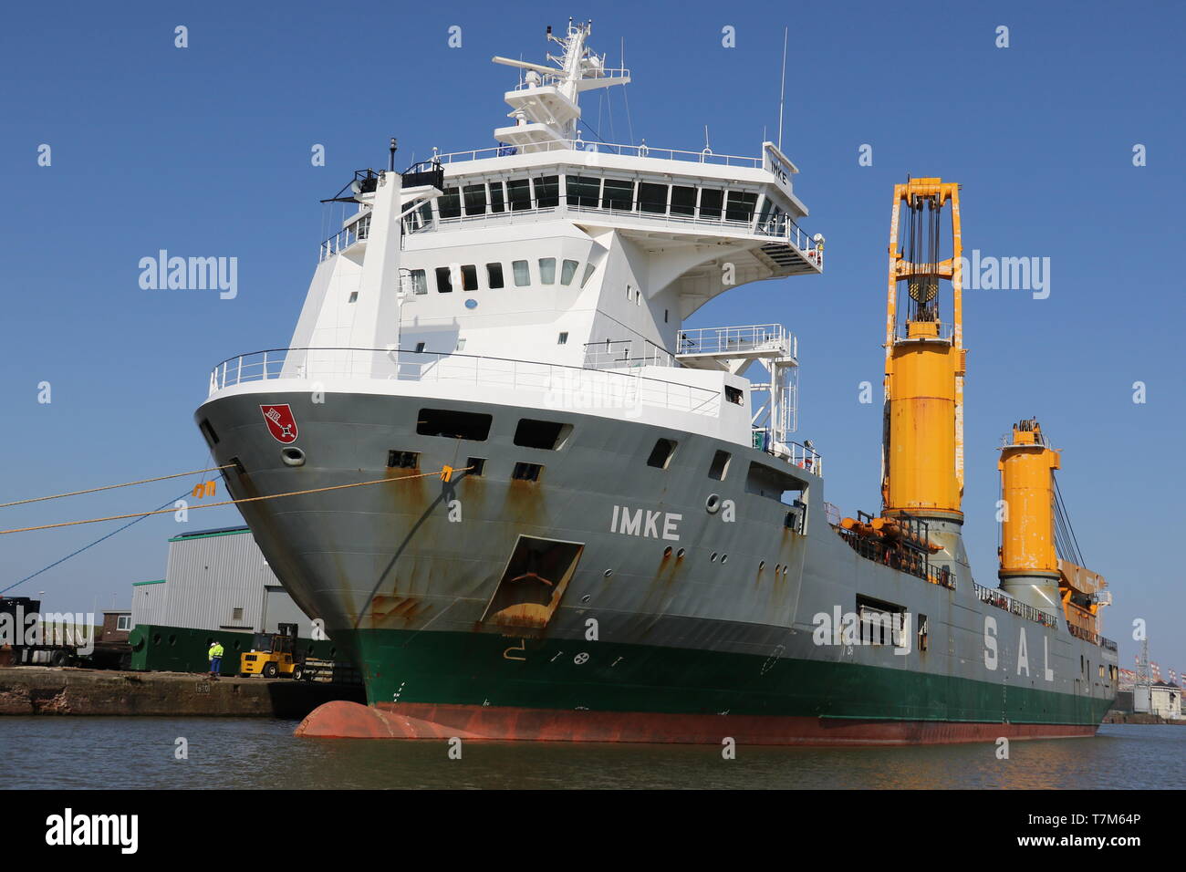 The heavy load vessel Imke is on April 15, 2019 in the port of ...