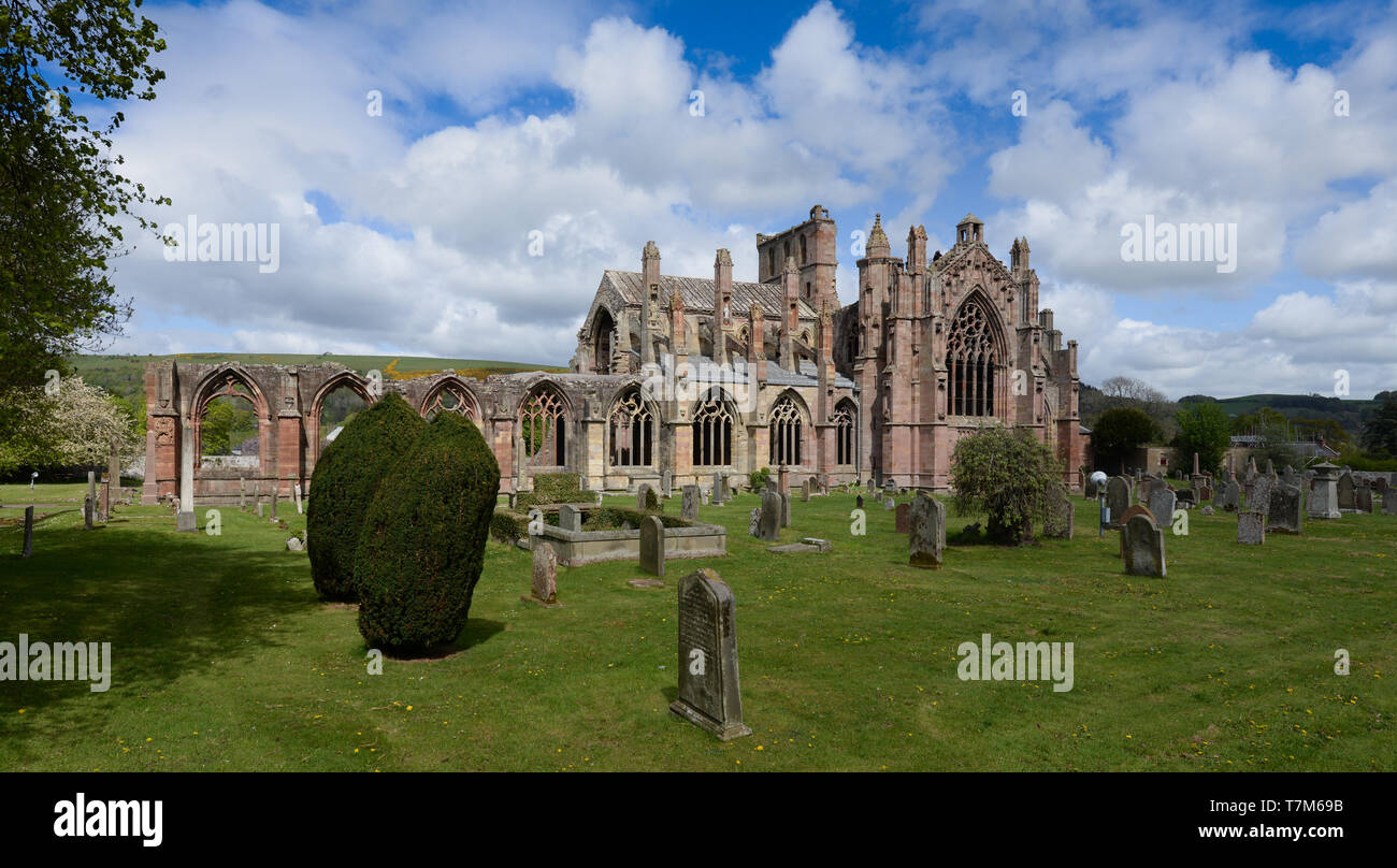 Melrose Abbey one of four large ruined abbeys within a few miles in ...