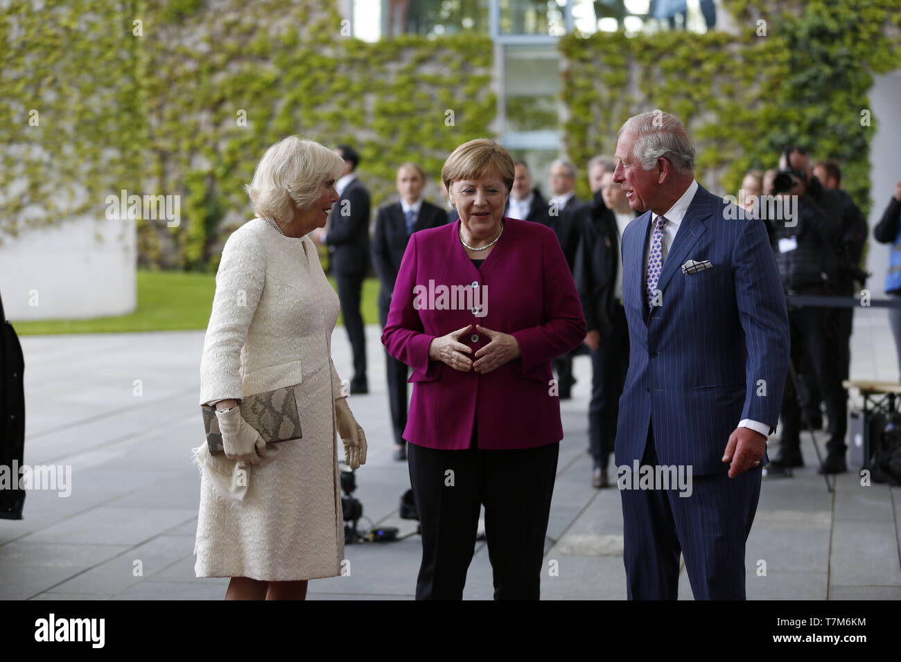 Berlin, Germany. 07th May, 2019. Chancellor Angela Merkel welcomes ...