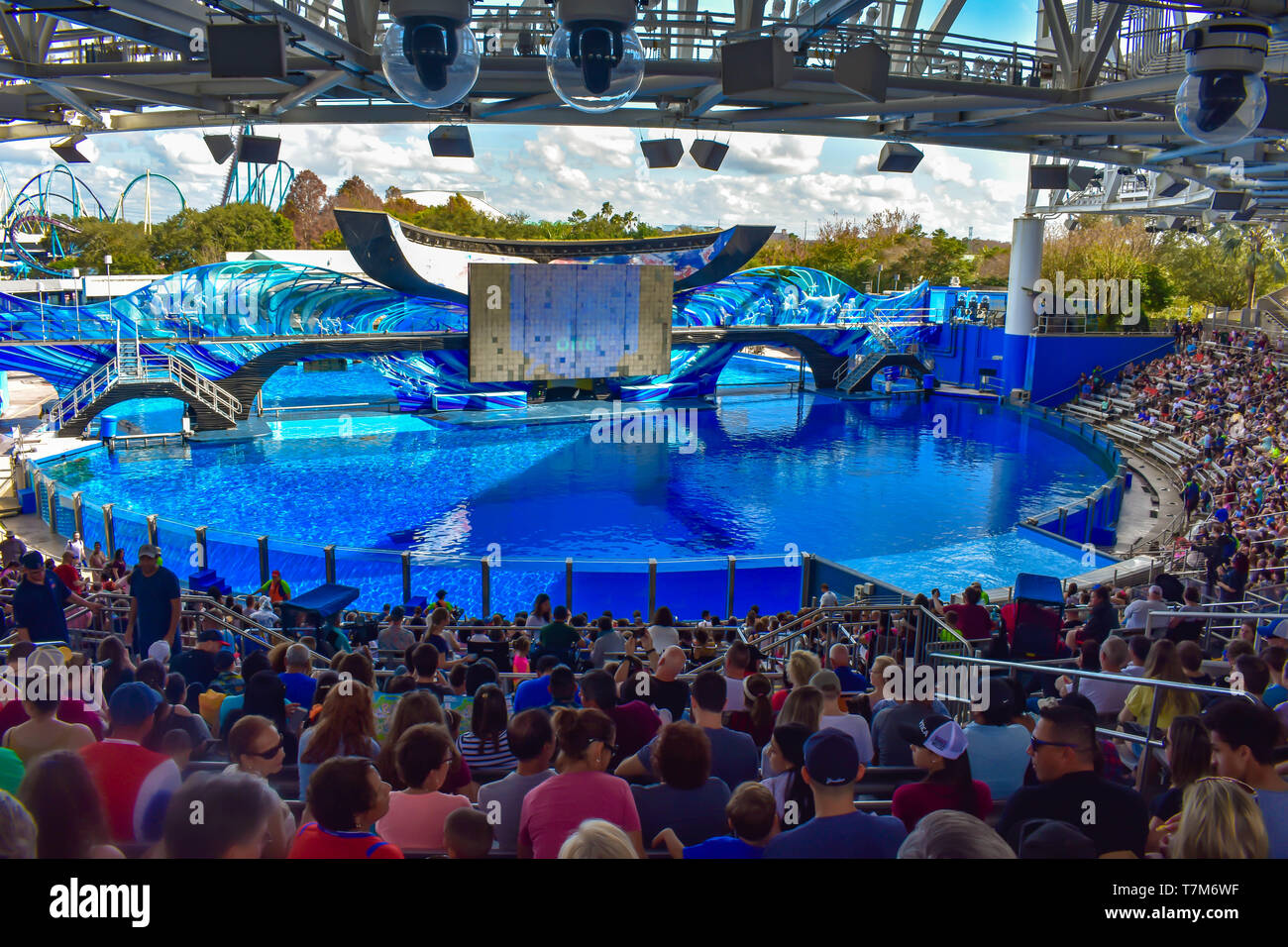 Orlando, Florida, January 01, 2019 . People waiting for the start of ...
